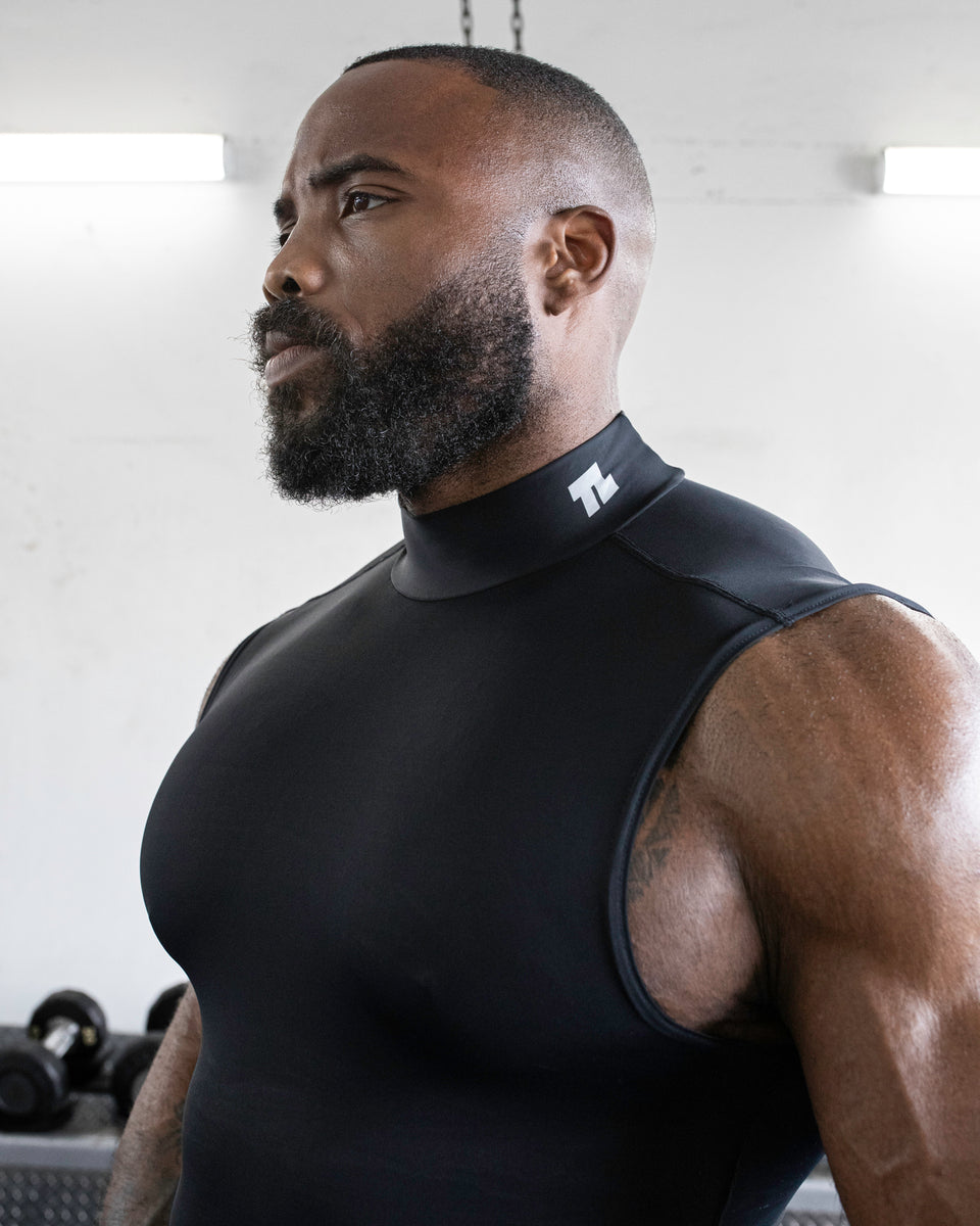 PERFORMANCE MOCK TANK – FOUNDATION / BLACK – MEAT® SPORTSWEAR